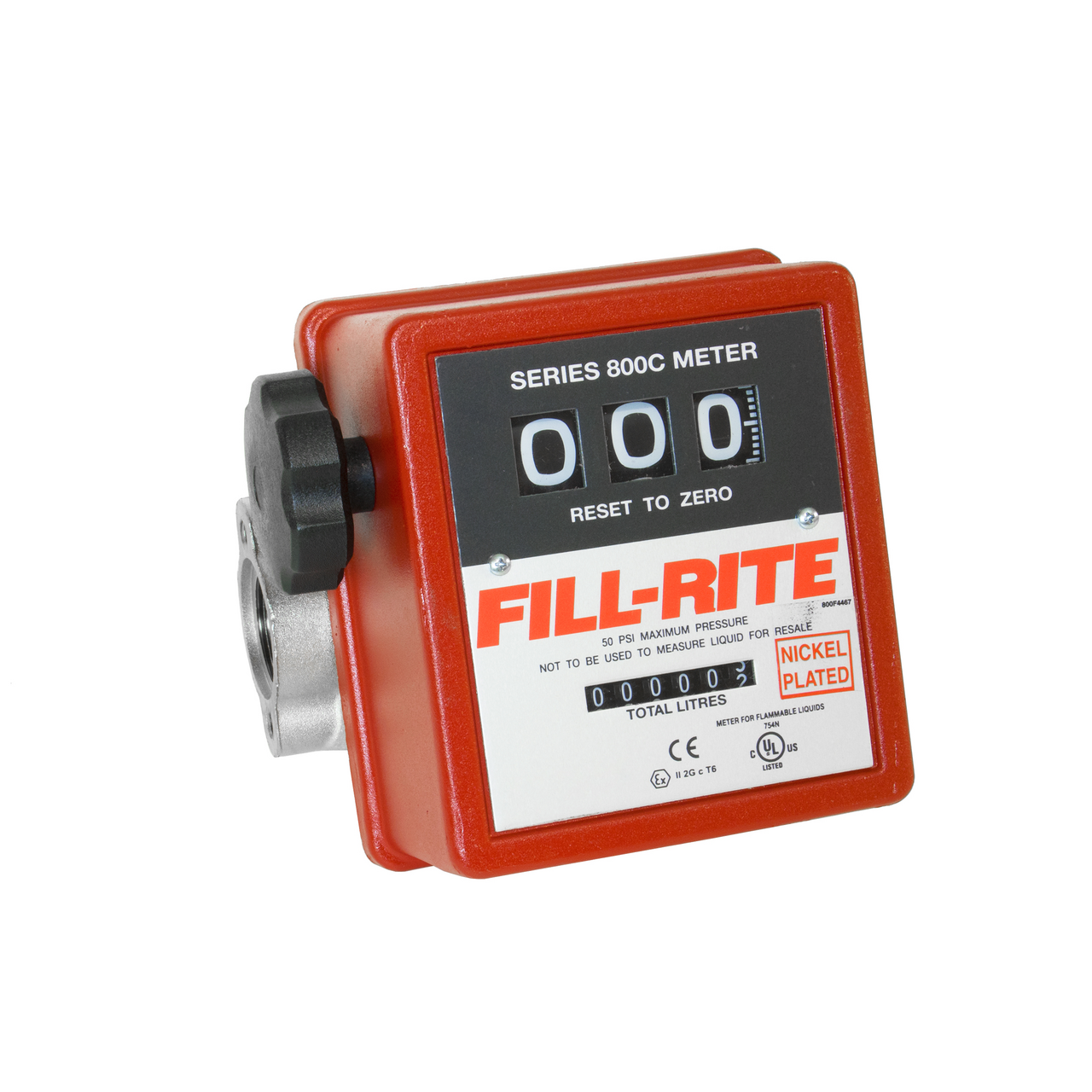 Fill-Rite - 807CNL1X418 - Nickel Plated Mechanical Flow Meter