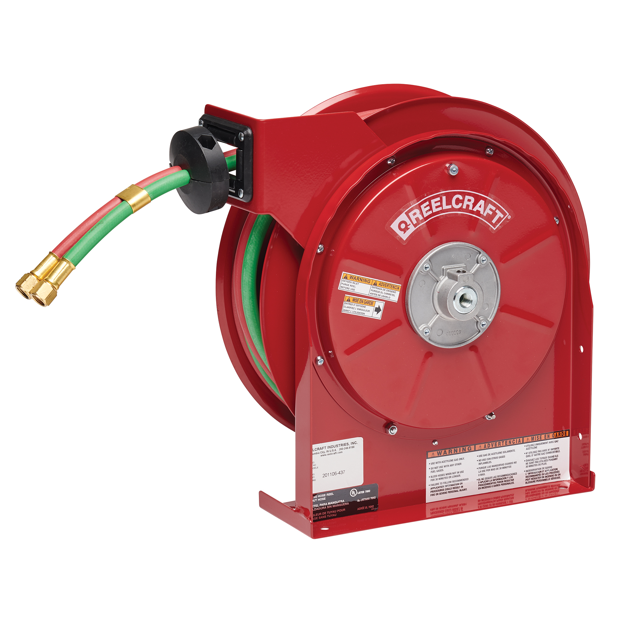 Reelcraft - TW5425 OLPT - Spring Rewind T-Grade Twin Line Welding Hose Reel
